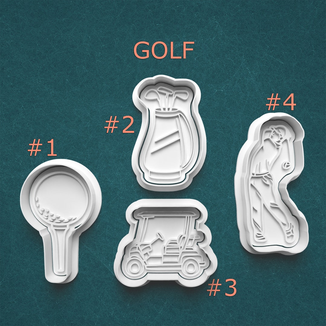 Golf Cookie Cutters ~ Golf Bag ~ Golfer ~ Golf Cart Cookie Cutter ~ Tee ...