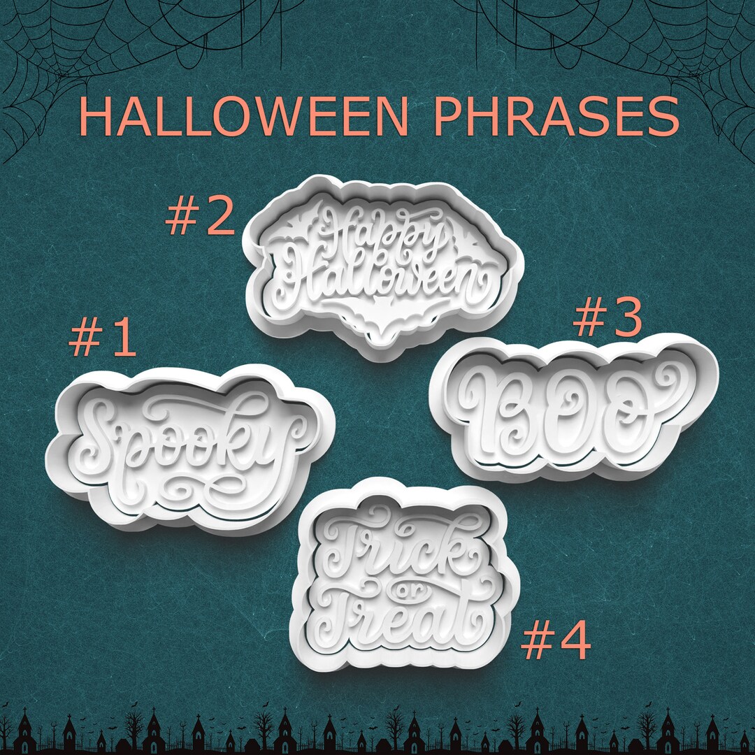 Halloween Phrases Happy Halloween Trick or Treat Boo Spooky Halloween ...
