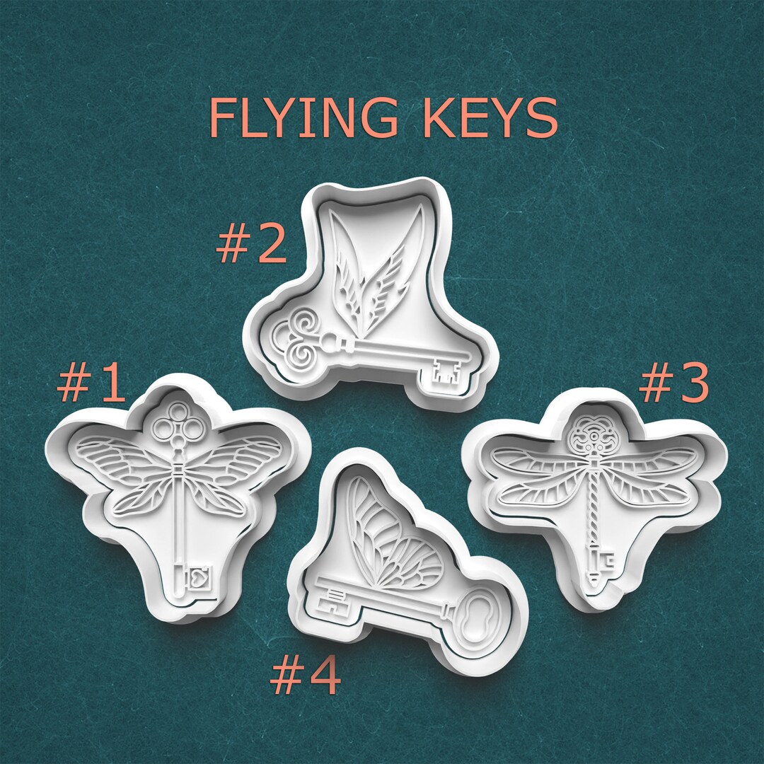 Flying Keys ~ Magic Key Cookie Cutters ~ Winged Key Polymer Clay ...