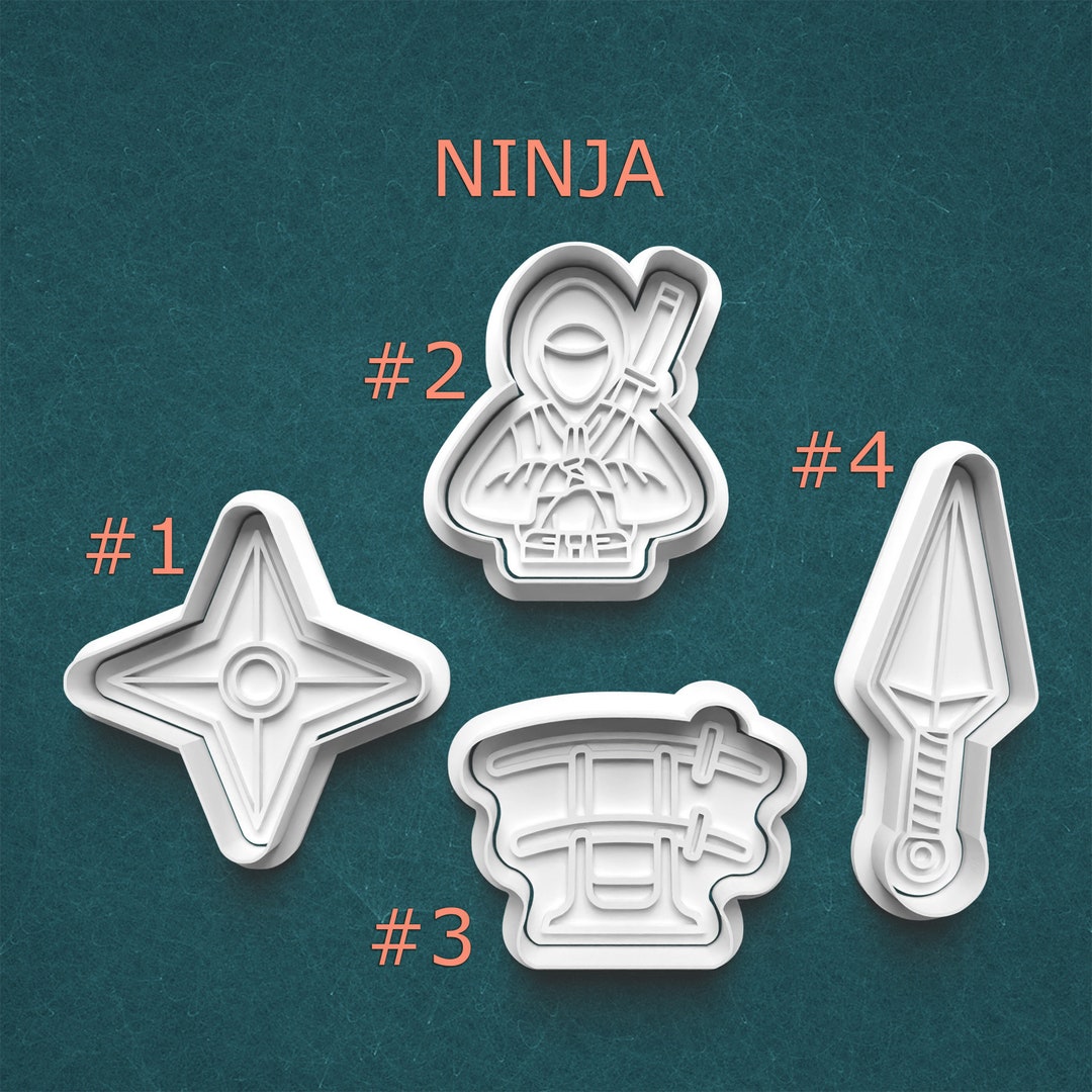 Ninja Cookie Cutters and Clay Stamps ~ Shinobi Cookie Cutters ~ Katana ...
