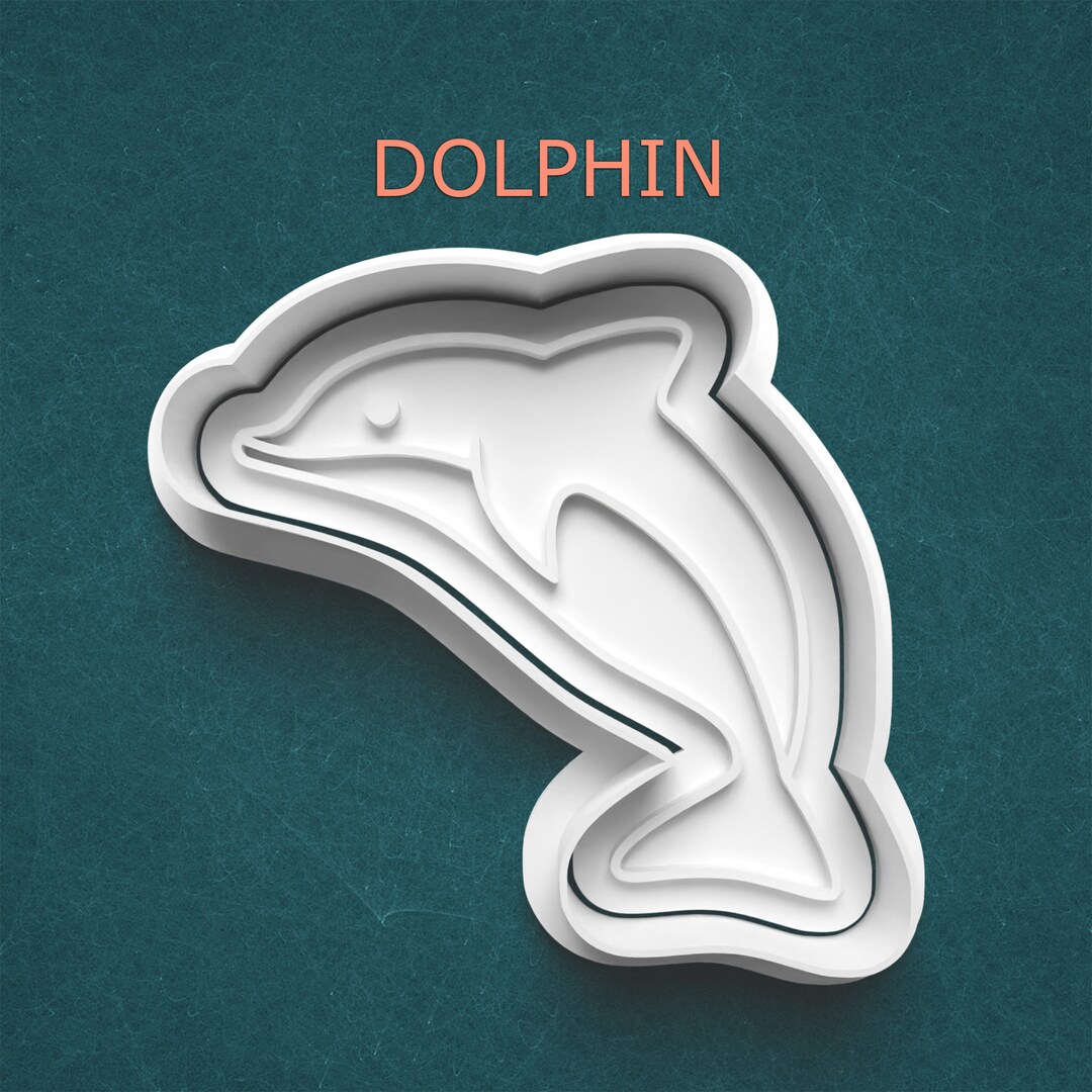 Dolphin Cookie Cutter and Clay Stamp ~ Polymer Clay Cutter ~ Baking ...