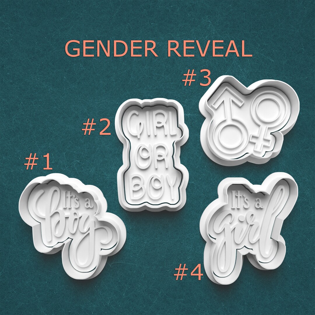 Gender Reveal Cookie Cutters ~ It's a Boy ~ It's a Girl ~ Gender Reveal ...
