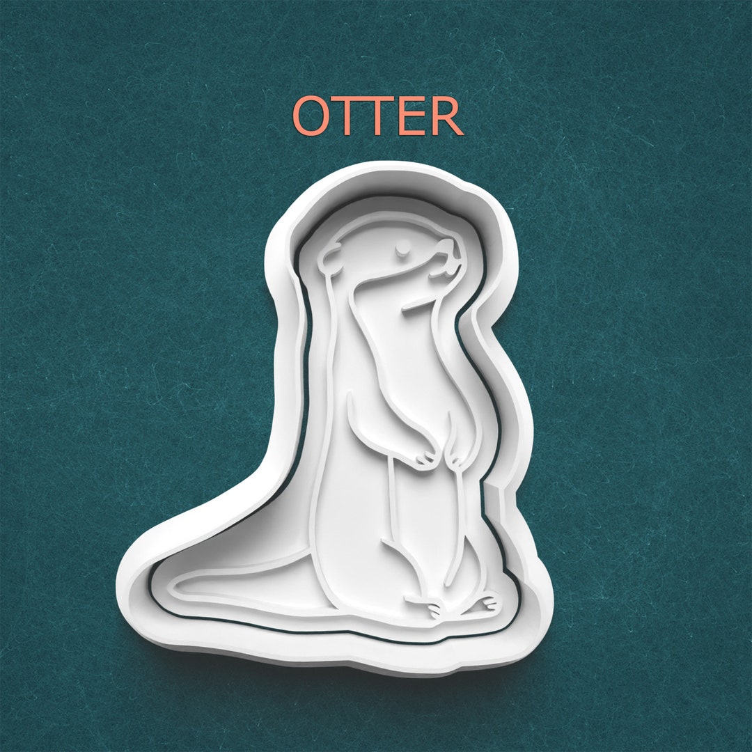 Cute Otter Cookie Cutter ~ Kawaii Otter Clay Stamp ~ Cookie Stamp ~ Polymer Clay Cutter ~ Cookie ...