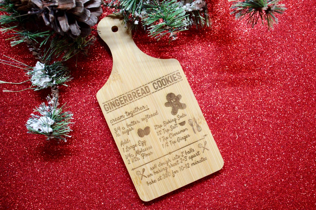 Gingerbread Recipe Cutting Board, Mini Decorative Christmas Cutting ...