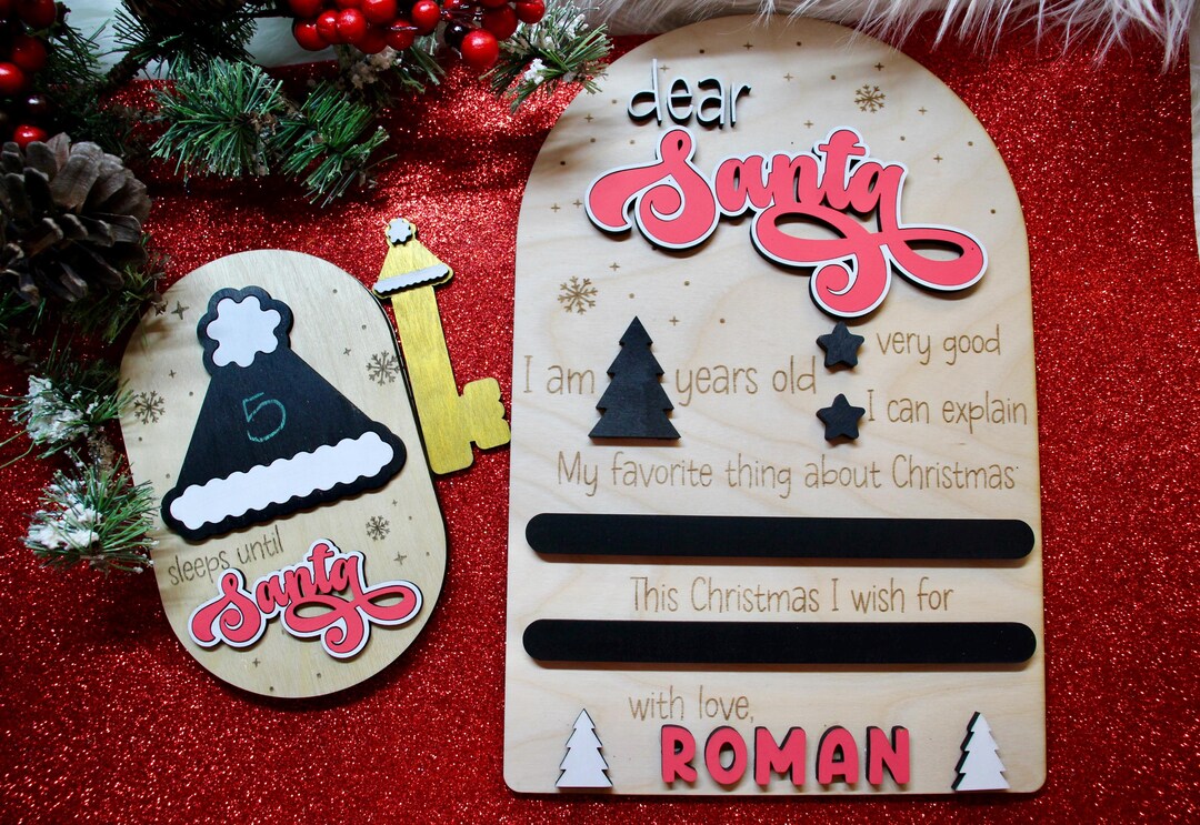 Personalized Dear Santa Chalkboard: Kids Christmas Wish List - Etsy