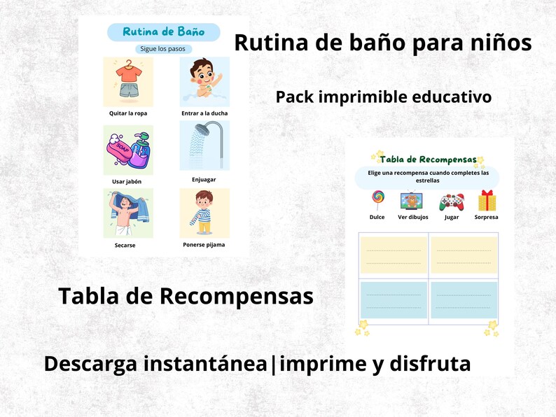 Printable Bath Routine for Kids | Children's Daily Habits | Reward ...