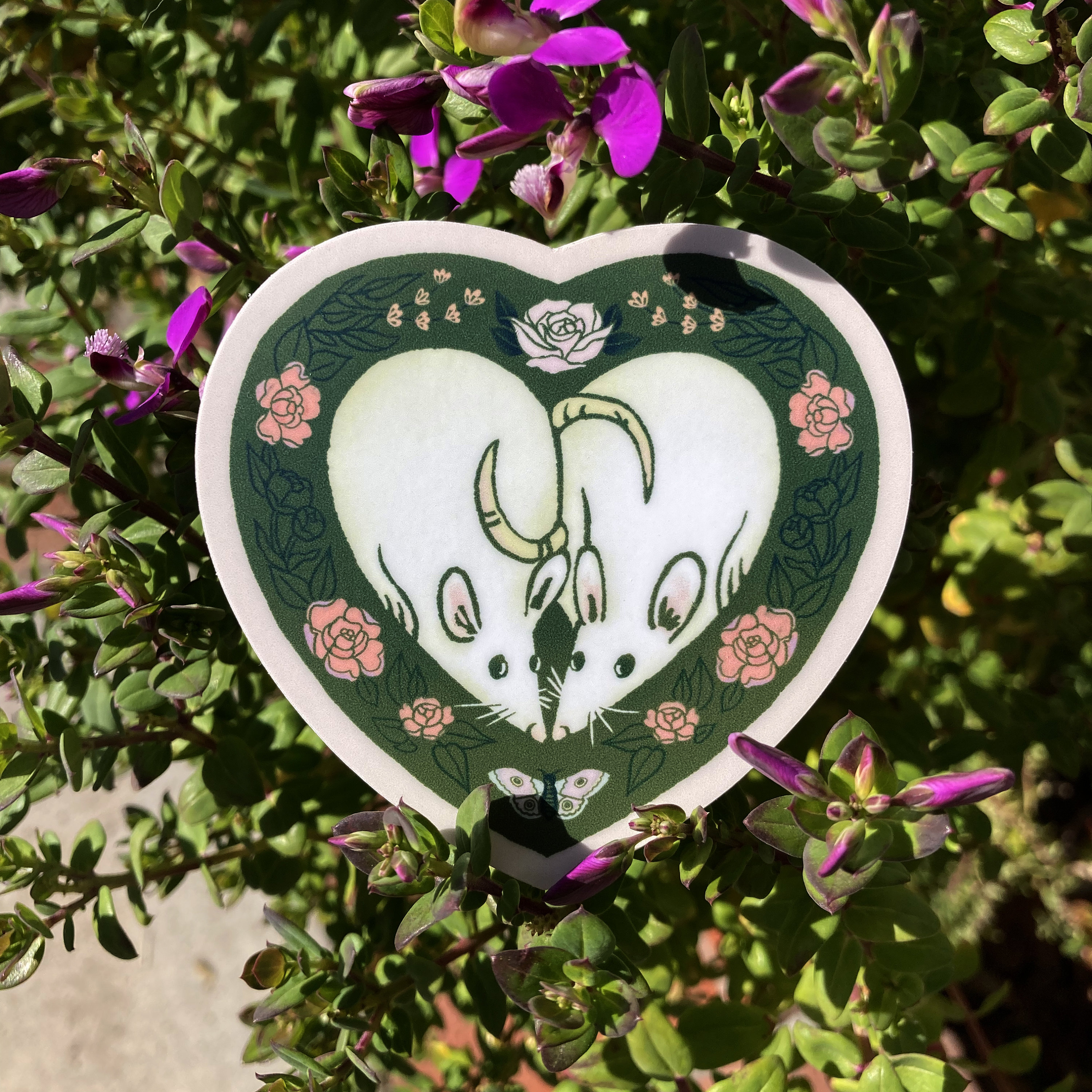 Floral Rat Heart Sticker Paper & Party Supplies Paper etna.com.pe