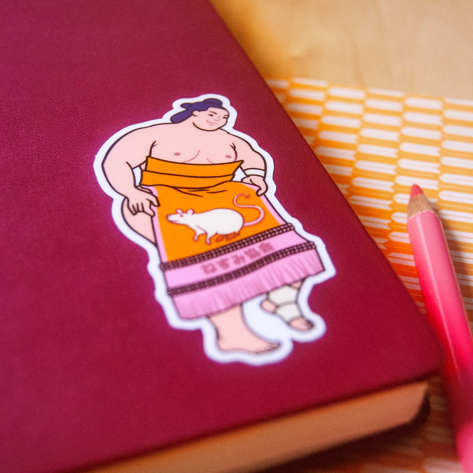 Sumo Mawashi Rat Sticker - Etsy