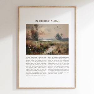 In Christ Alone Printed Christian Hymn. Art for Christian Home Decor ...