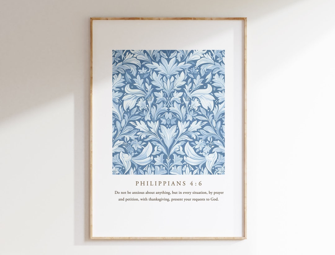 Philippians 4:6 Be Anxious for Nothing. Thankful Scripture. Printed ...