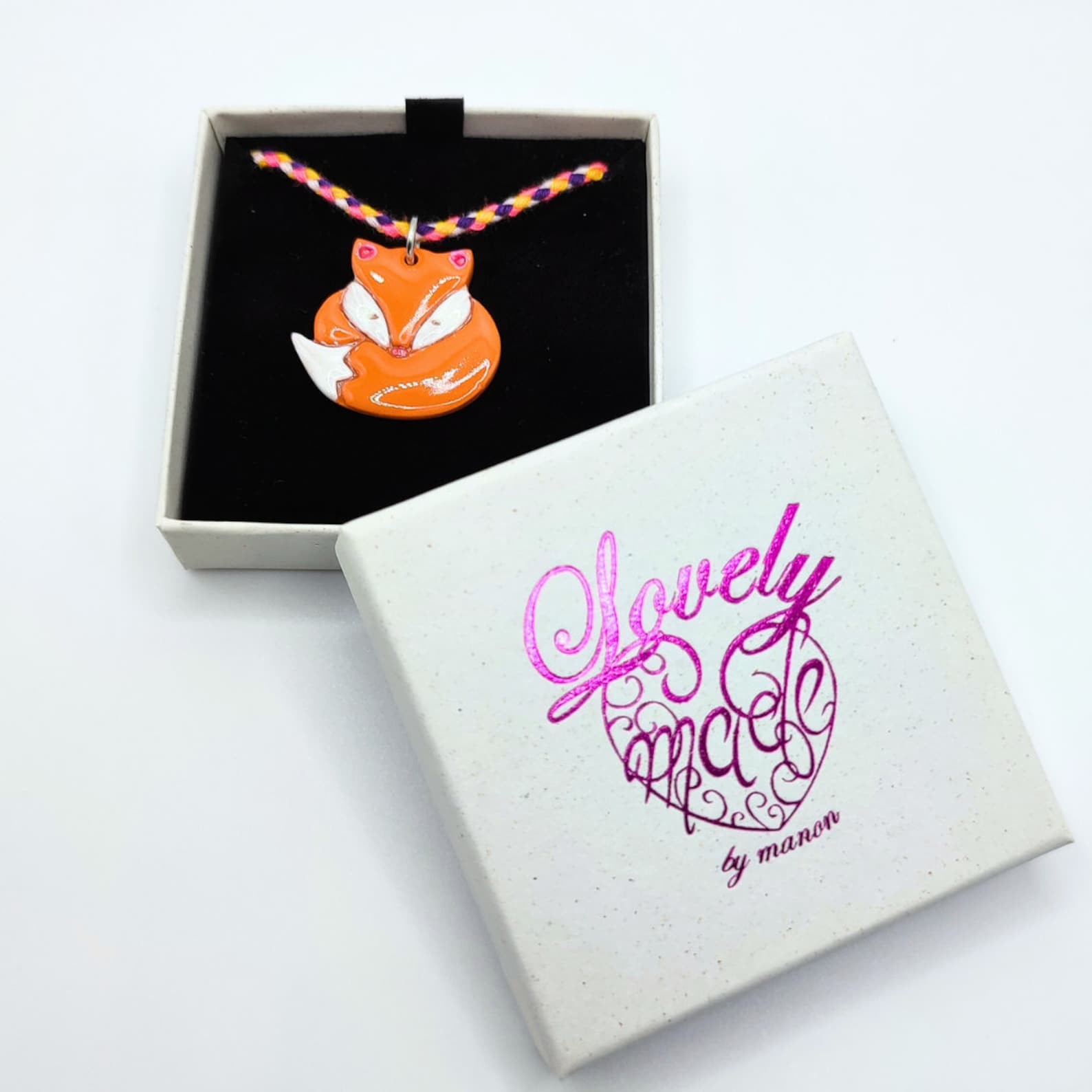 ROX | Fox Necklace | Children's Jewelry | Orange, White | Handmade - Etsy