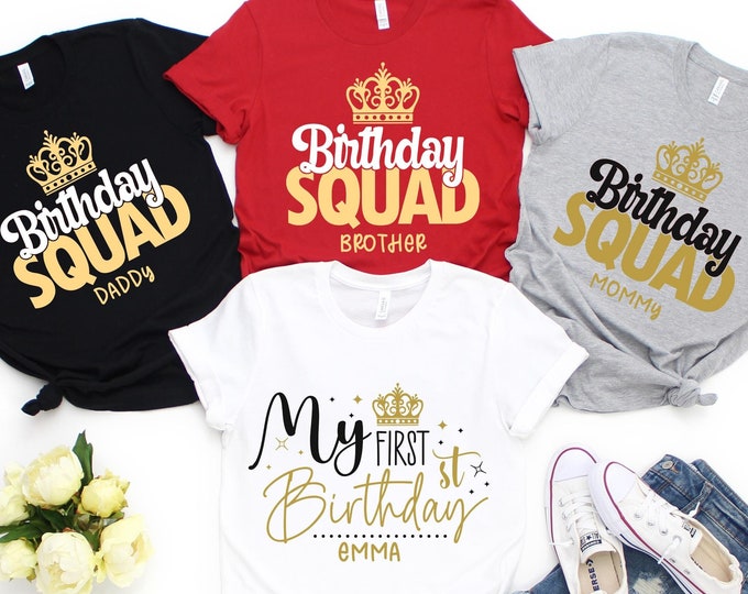 Personalized Text Name and Year Birthday Party Group Shirts,birthday ...