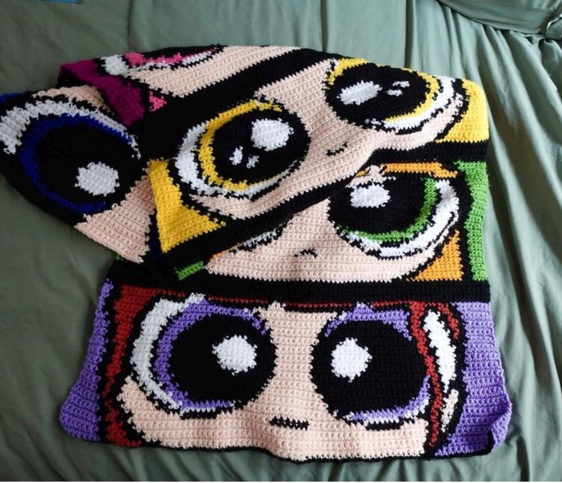 Power Poof Jeans Crochet Grid Patterns - Tapestry Crochet - Etsy