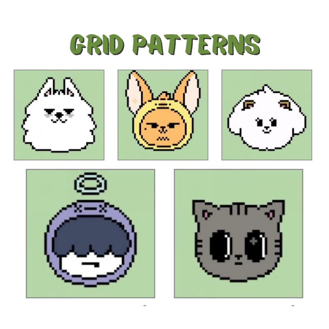 TXT Character Crochet Grid Patterns - 51x51 - Colour Block Instructions ...