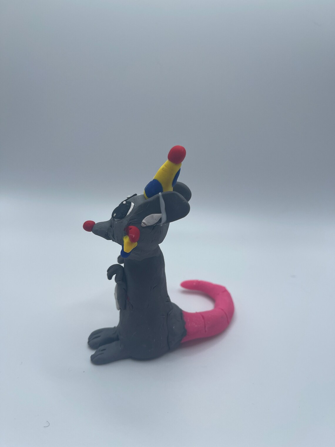 Hand-sculpted Polymer Clay Silly Clown Rat Figurine - Etsy