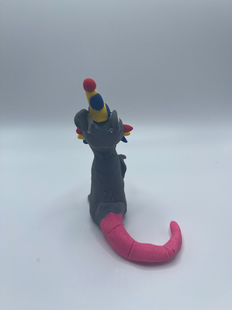 Hand-sculpted Polymer Clay Silly Clown Rat Figurine - Etsy