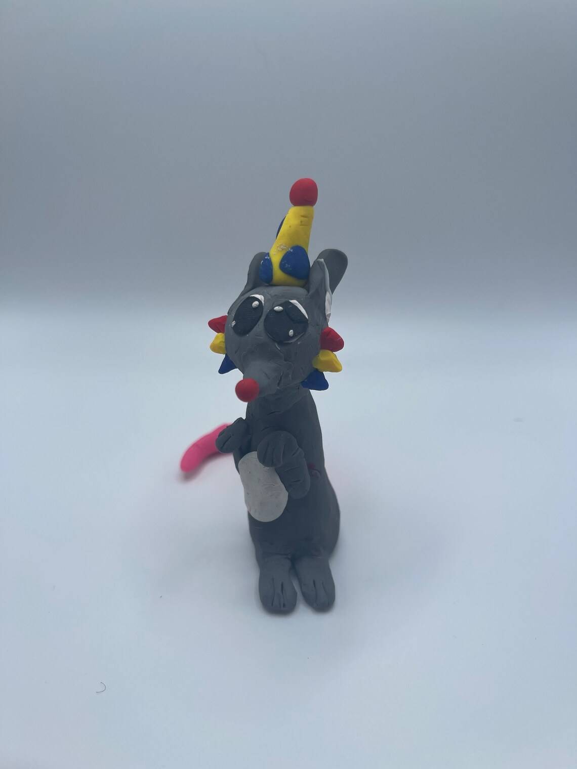 Hand-sculpted Polymer Clay Silly Clown Rat Figurine - Etsy