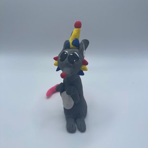 Hand-sculpted Polymer Clay Silly Clown Rat Figurine - Etsy