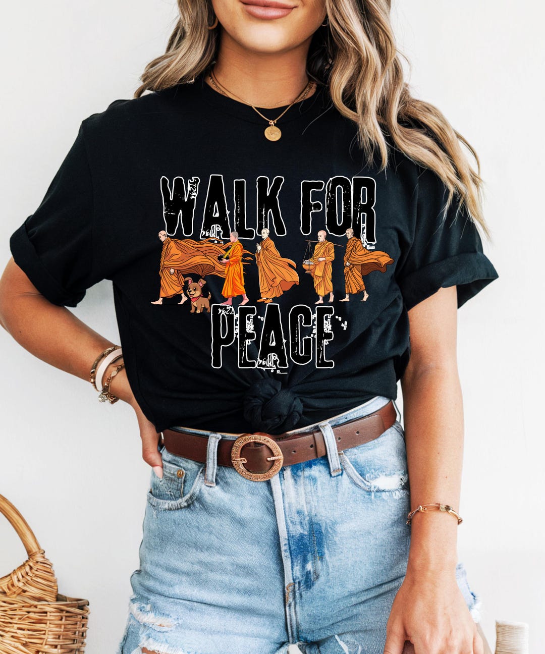 Walk for Peace Tee | Dog Walking Peace Phrase, Rescue Dogs Graphic - Etsy