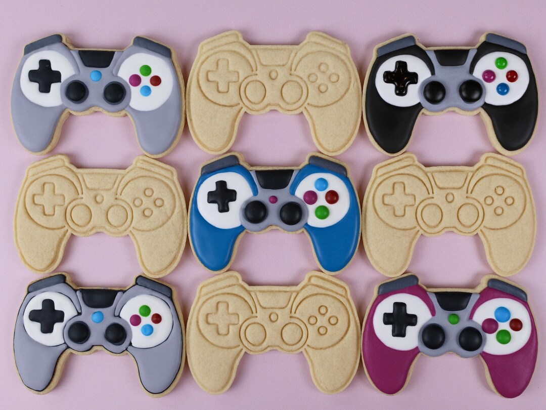 2 Pc Video Game Controller Cookie Cutter/stamp Set - Etsy