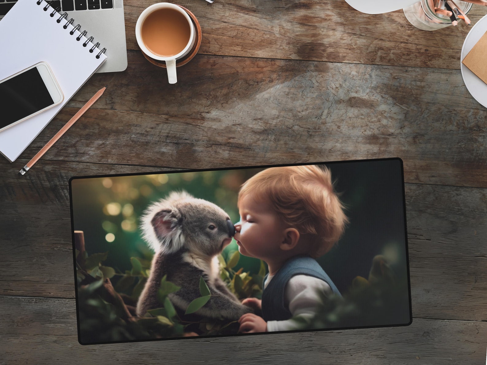 Charming Baby & Koala Extra Large Desk Mat Perfect for Home Office ...