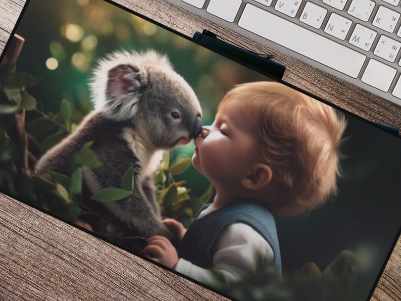 Charming Baby & Koala Extra Large Desk Mat Perfect for Home Office ...