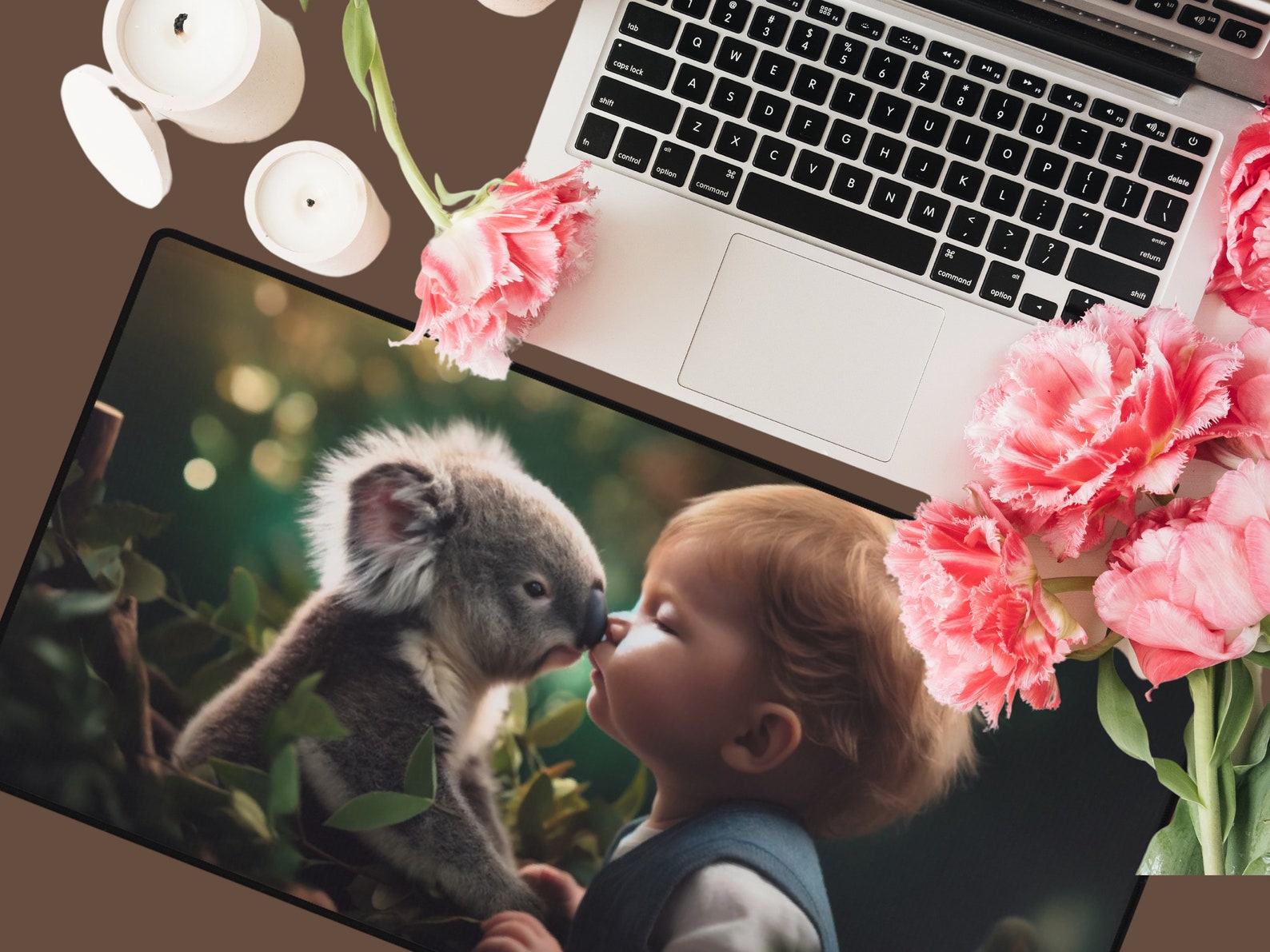 Charming Baby & Koala Extra Large Desk Mat Perfect for Home Office ...