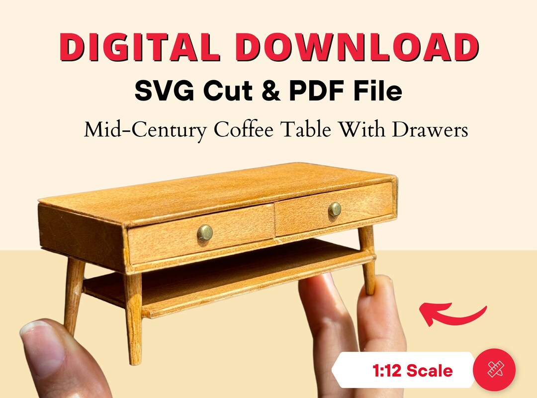 SVG and PDF File for 1:12 Scale Dollhouse Miniature | Modern Dollhouse ...
