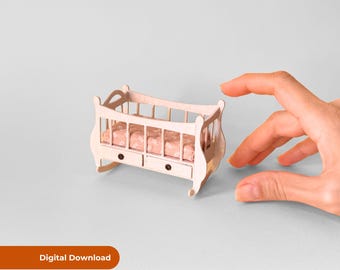 Miniature Bed Pattern, Svg 1:12 Dollhouse Furniture, Svg File for ...