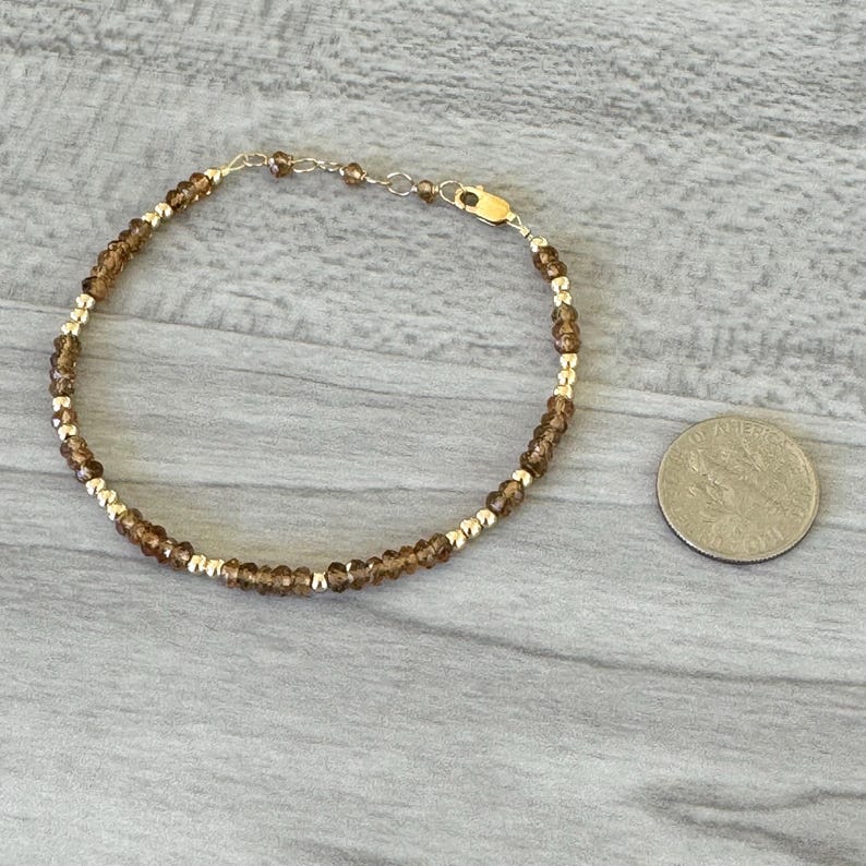 Andalusite Gemstone Bracelet: 14k Gold Filled, Brown Crystal Jewelry - Etsy