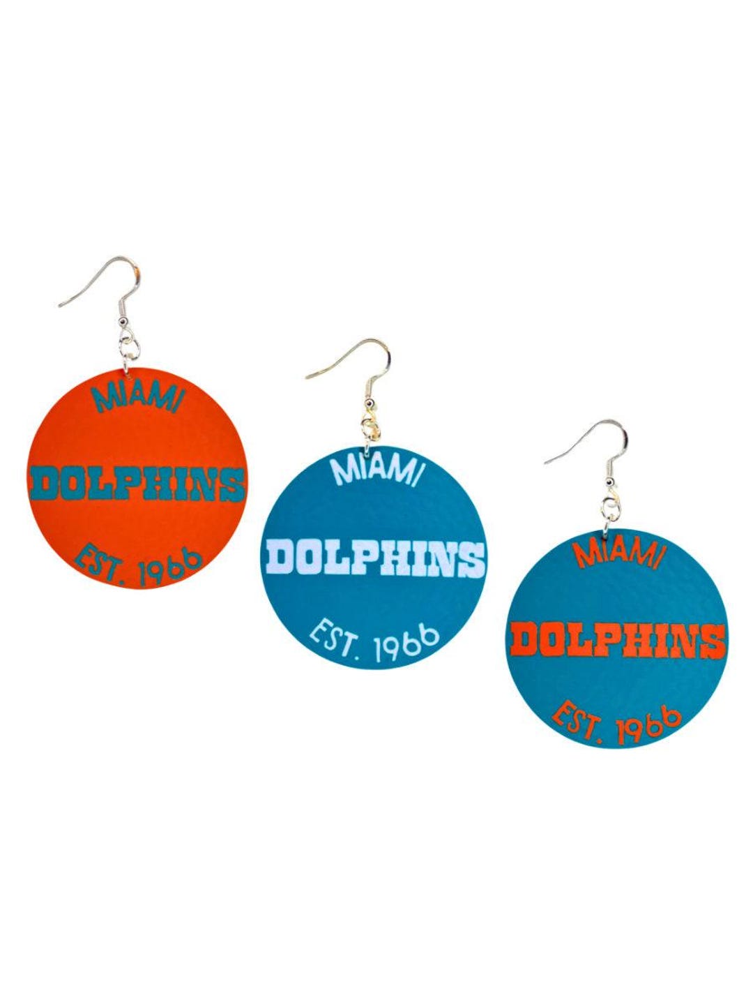 Miami Dolphins Retro Earrings - NFL Team Jewelry | Lightweight, Nickel ...