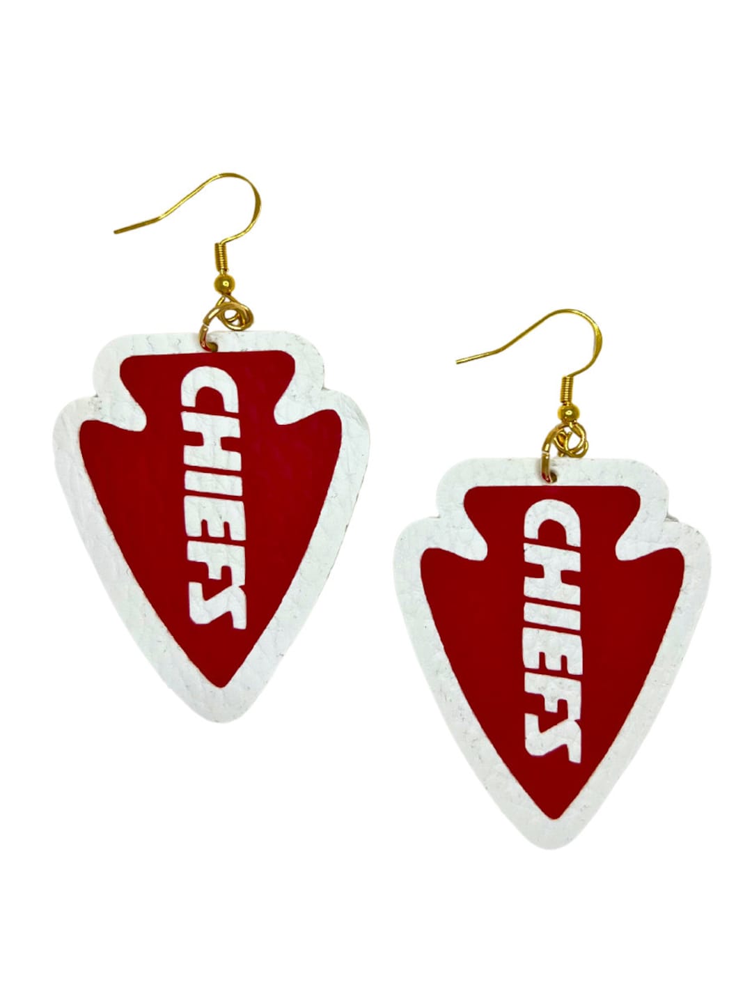 Kansas City Chiefs Arrowhead Shaped Dangle Earrings Handcrafted NFL ...
