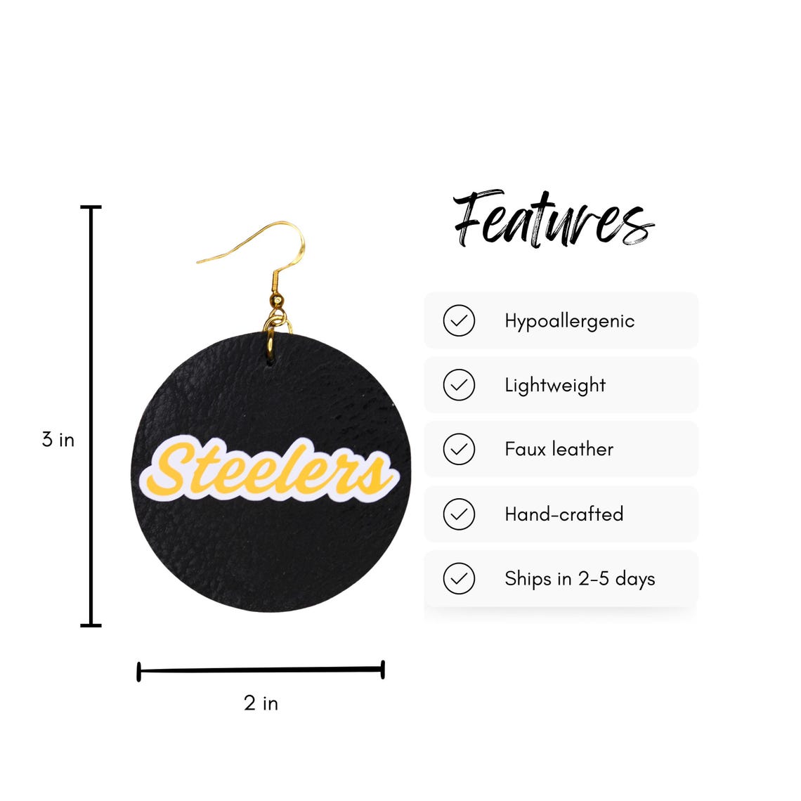Pittsburgh Steelers Earrings - NFL Team Jewelry | Hypoallergenic ...