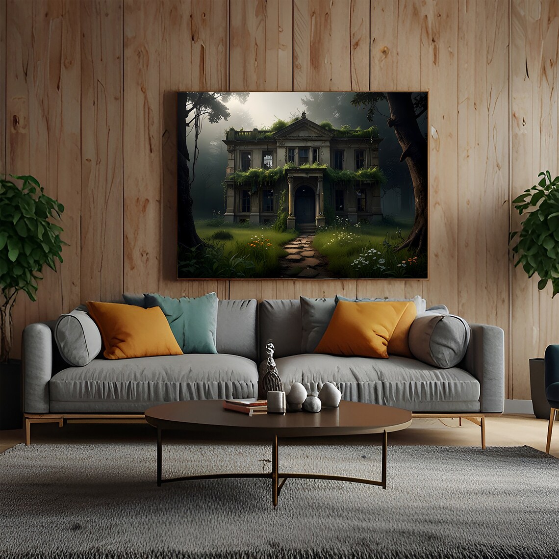 Abandoned Building Vintage Oil Painting Wall Art, Advertising Signs, Product Design, Product ...