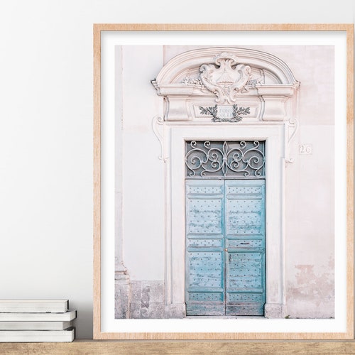 Rome Wall Art Italy Print Pale Blue Door Photo Chic - Etsy