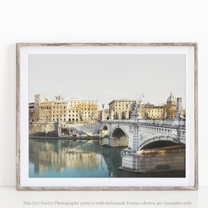 Rome Print Tiber River Bridge View Italy Wall Art Travel - Etsy