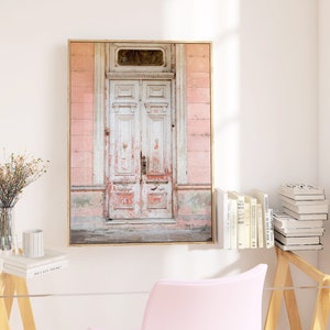 Pastel Door Photograph, Rustic Door Print, Shabby Chic Decor, Blush ...