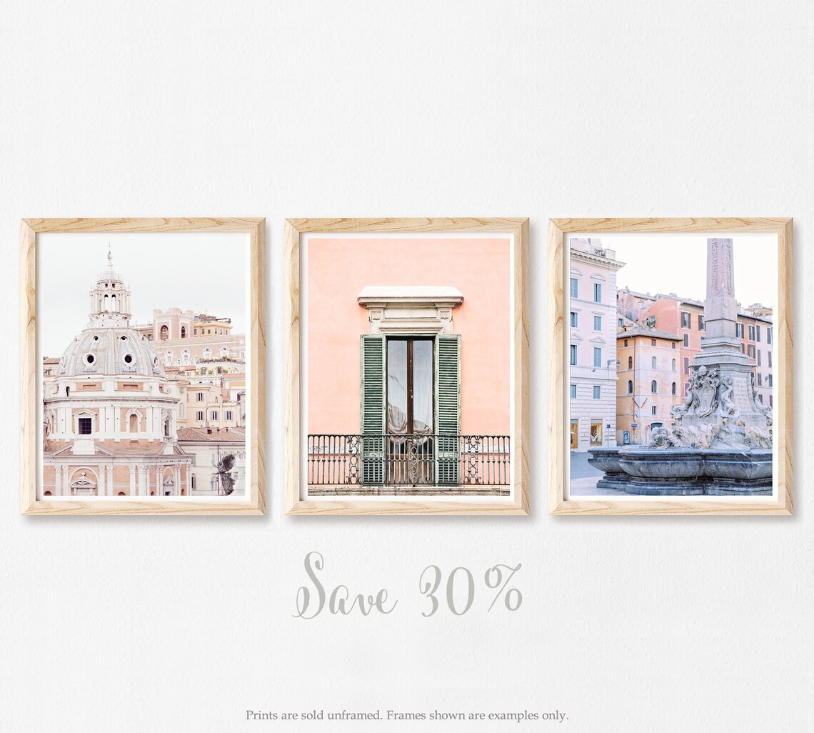 Rome Italy Wall Art Set of 3 Prints Travel Photography Print | Etsy