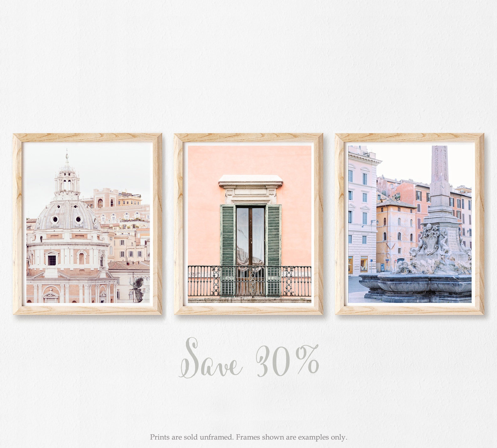 Rome Italy Wall Art Set of 3 Prints Travel Photography Print | Etsy