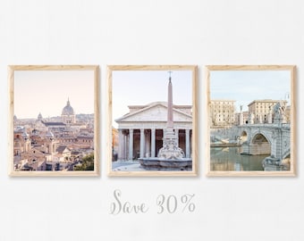 Rome Italy Wall Art Set of 3 Prints Travel Photography Print | Etsy
