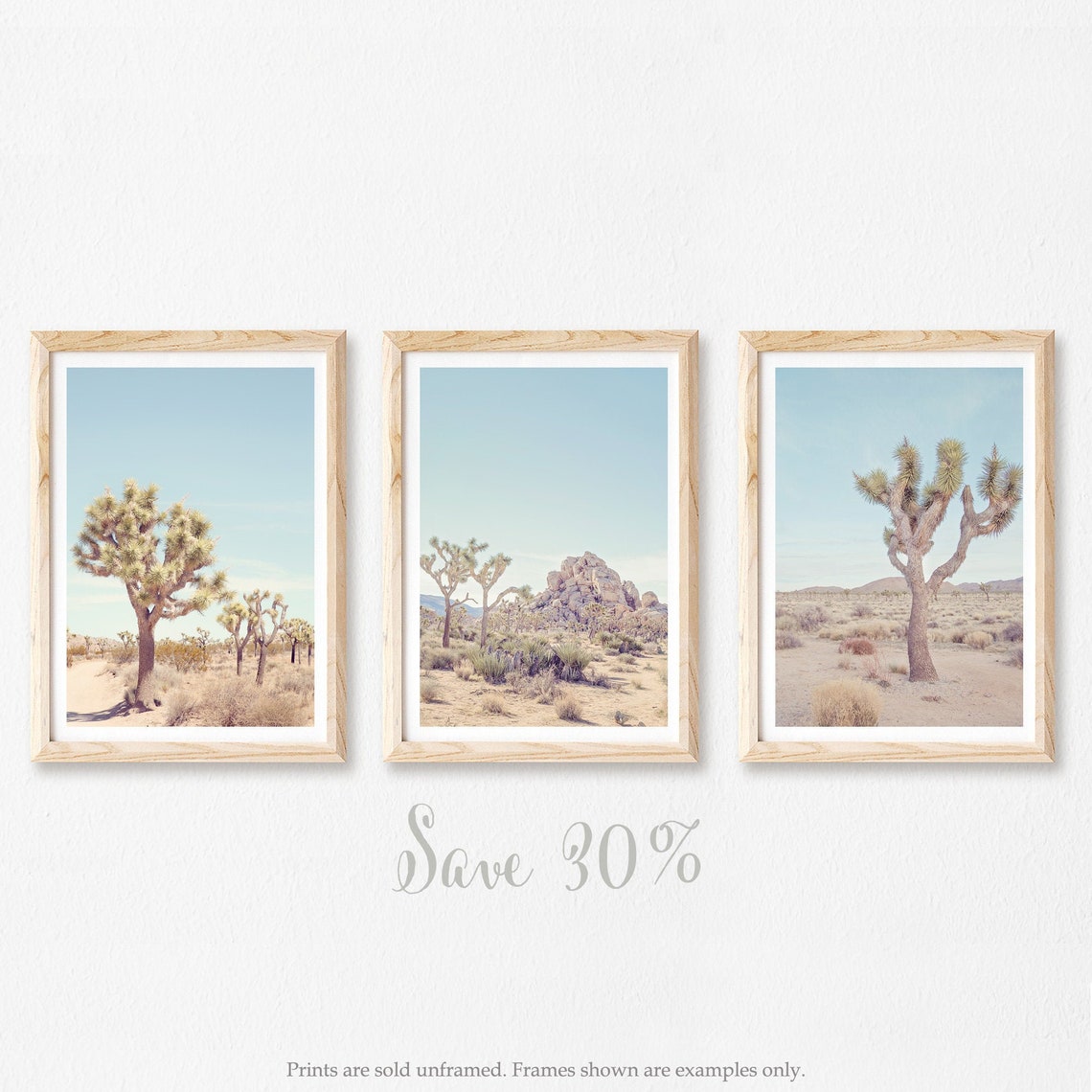 Joshua Tree Prints Boho Wall Art Set of 3 Prints Desert - Etsy