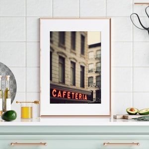 Cafeteria Sign New York Print, Kitchen Wall Decor, Kitchen Print, New ...