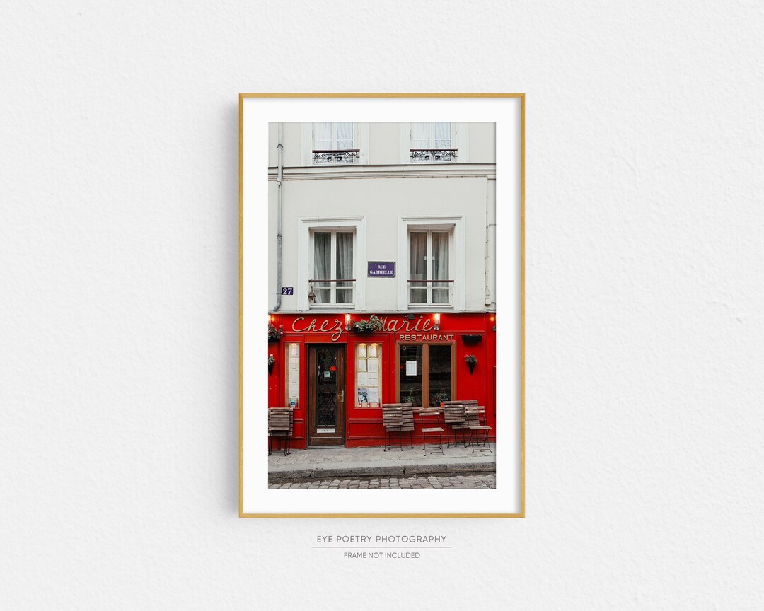 Chez Marie Paris Cafe in Montmartre, Paris Photography Print, French ...