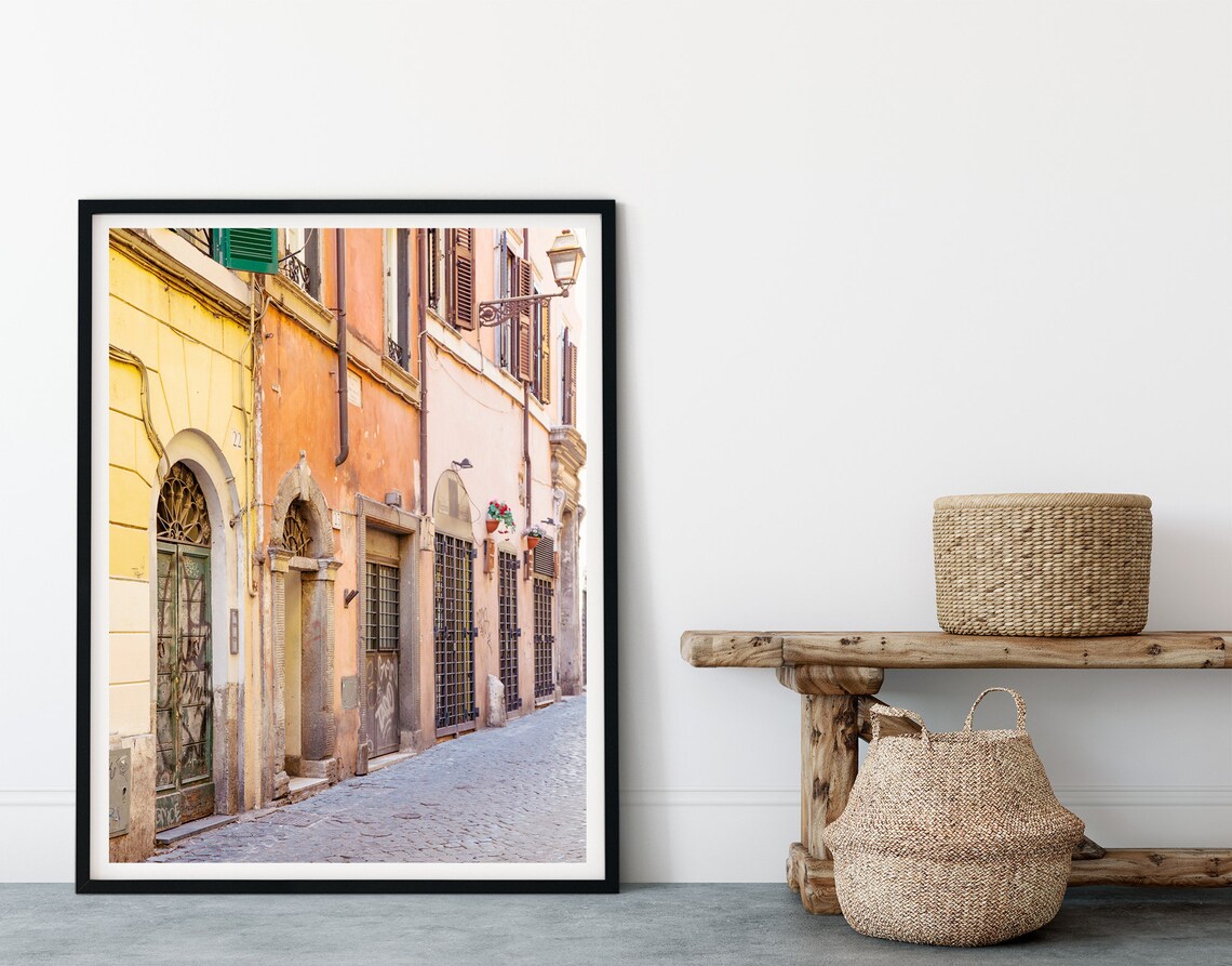 Rome Italy Art Print Colorful Trastevere Street Rome Print - Etsy