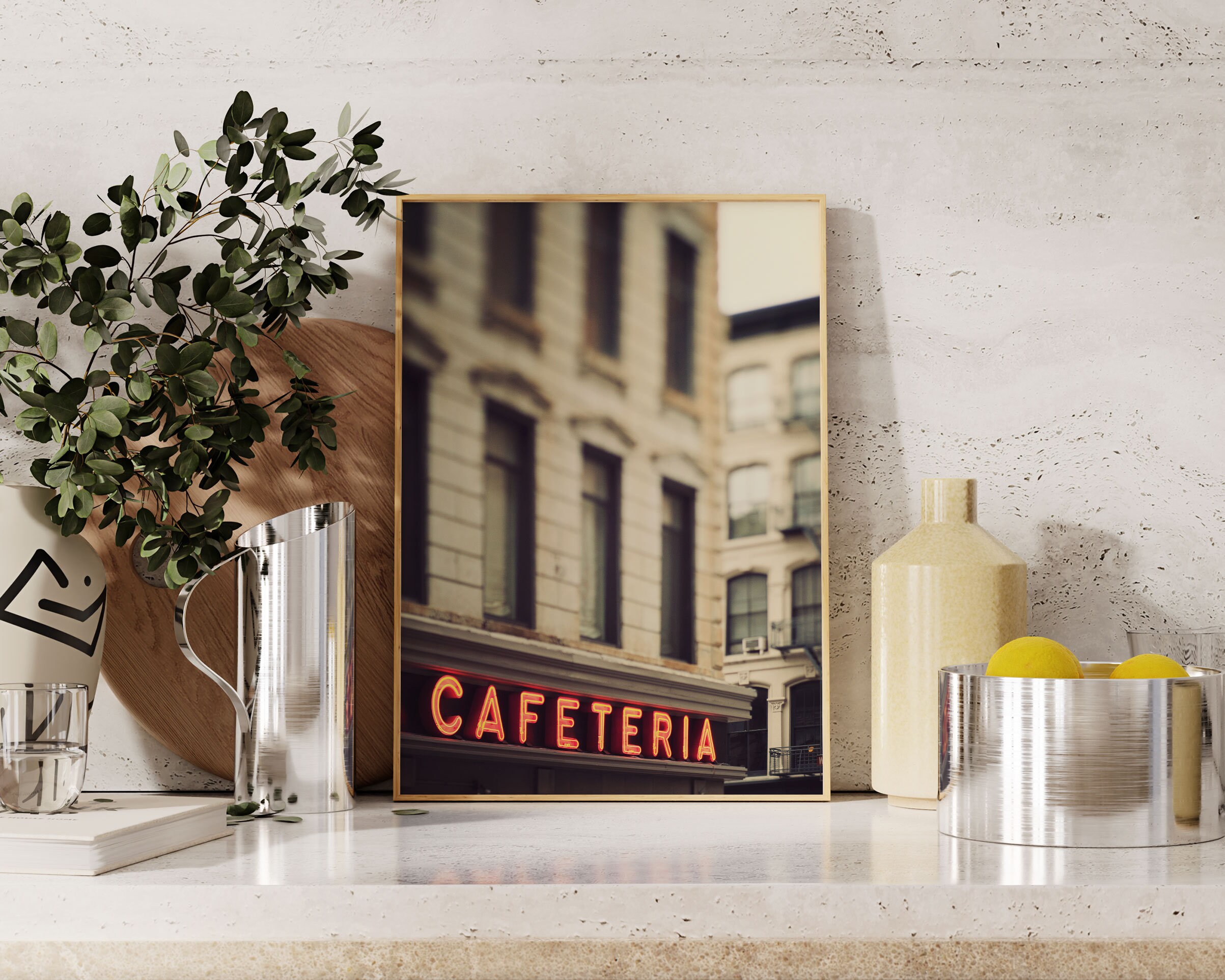 Cafeteria Sign New York Print, Kitchen Wall Decor, Kitchen Print, New ...