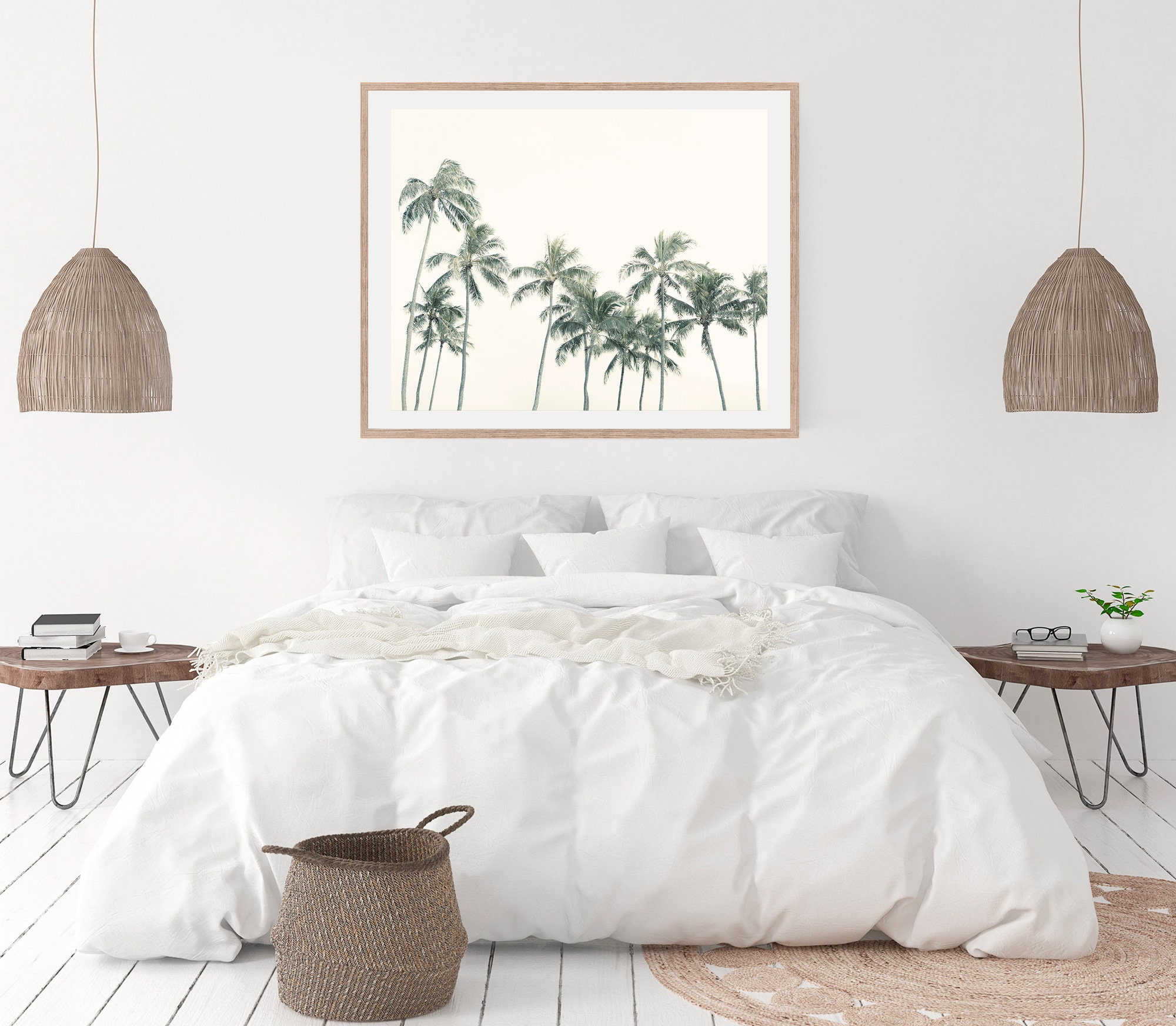 Palm Print Modern Tropical Decor Summer Beach Decor Palm - Etsy
