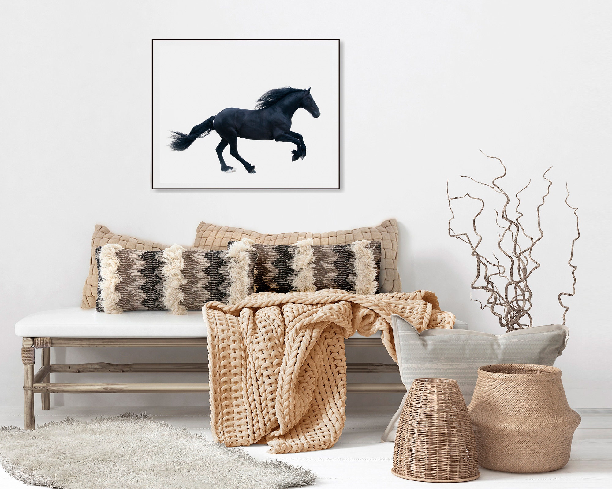 Friesian Horse Print, Modern Nature Photography Print, Art Print ...