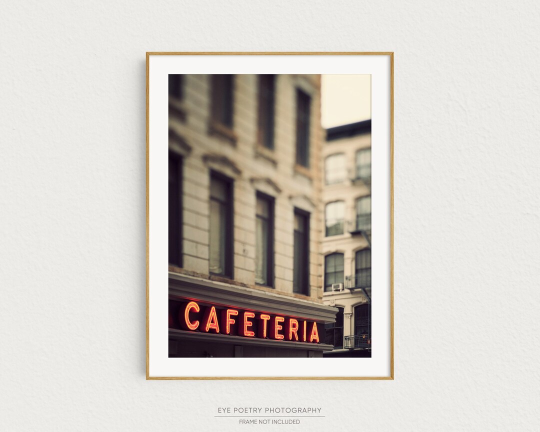 Cafeteria Sign New York Print, Kitchen Wall Decor, Kitchen Print, New ...