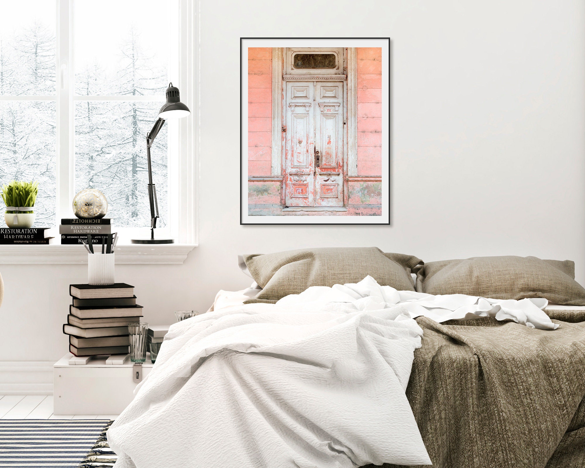 Pastel Door Photograph Rustic Door Print Shabby Chic Decor | Etsy