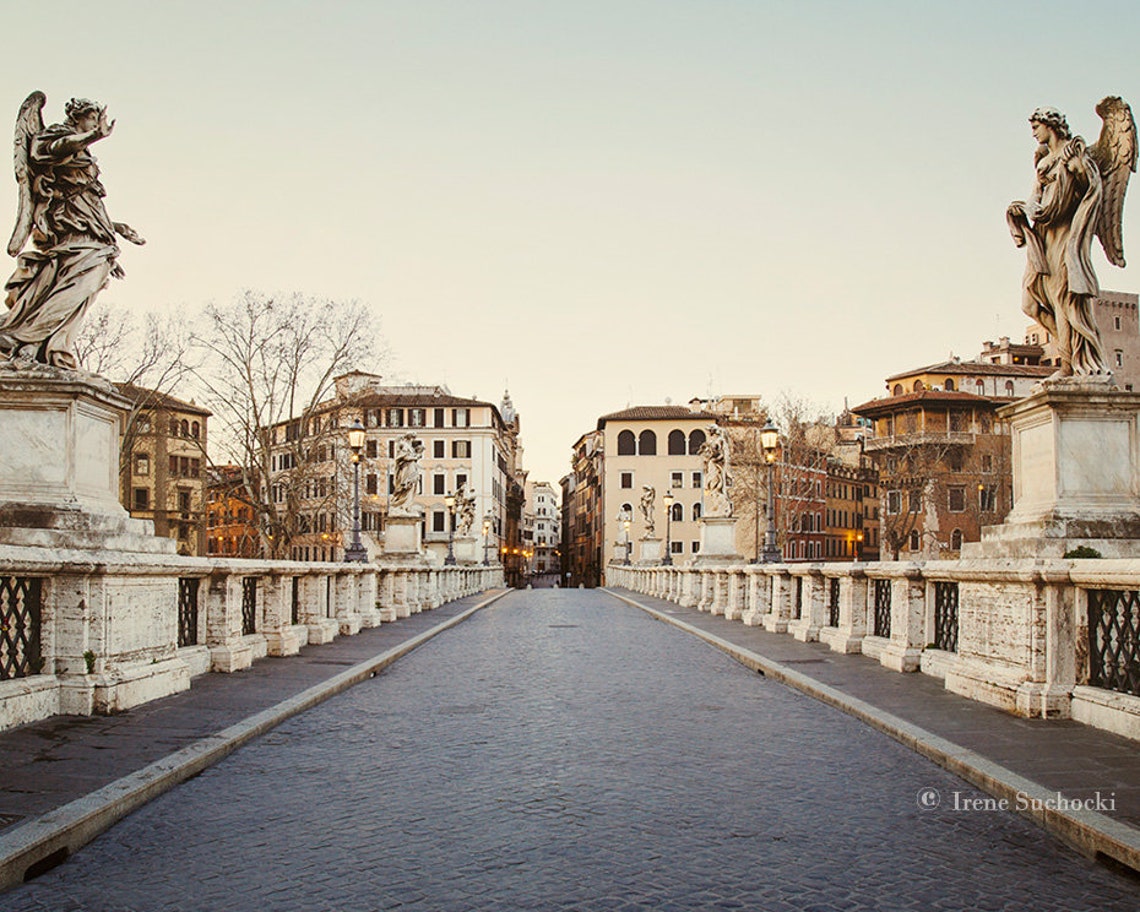 Rome Print bridge of Angels in Rome Italy Ponte - Etsy